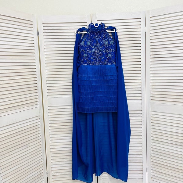 Royal Blue Cape Dress - Etsy