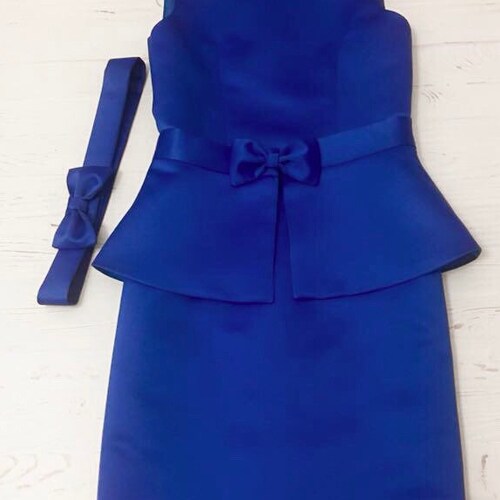 Red Interview Dress Pageant Red Dress With Peplum and Bow - Etsy