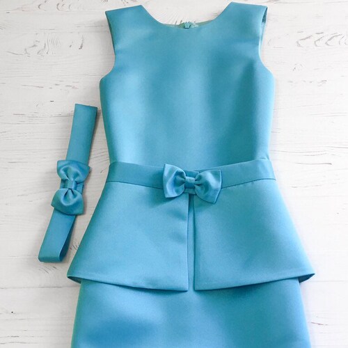 Red Interview Dress Pageant Red Dress With Peplum and Bow - Etsy