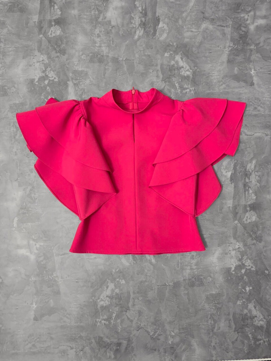 Hot pink pageant interview suit with pants/ Ruffles top and | Etsy