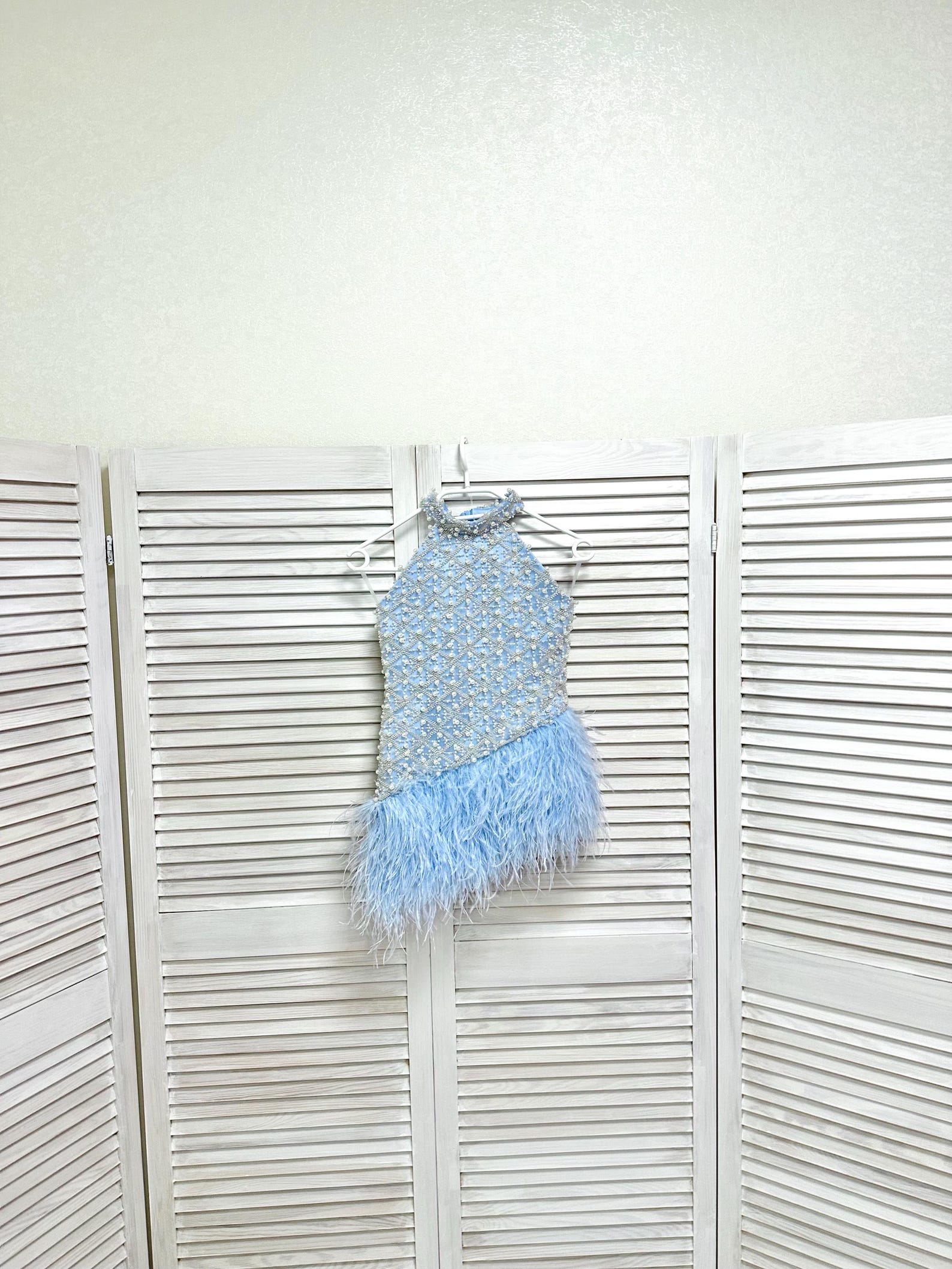 Baby Blue Beaded Feathers Dress: Cocktail Pageant Outfit - Etsy