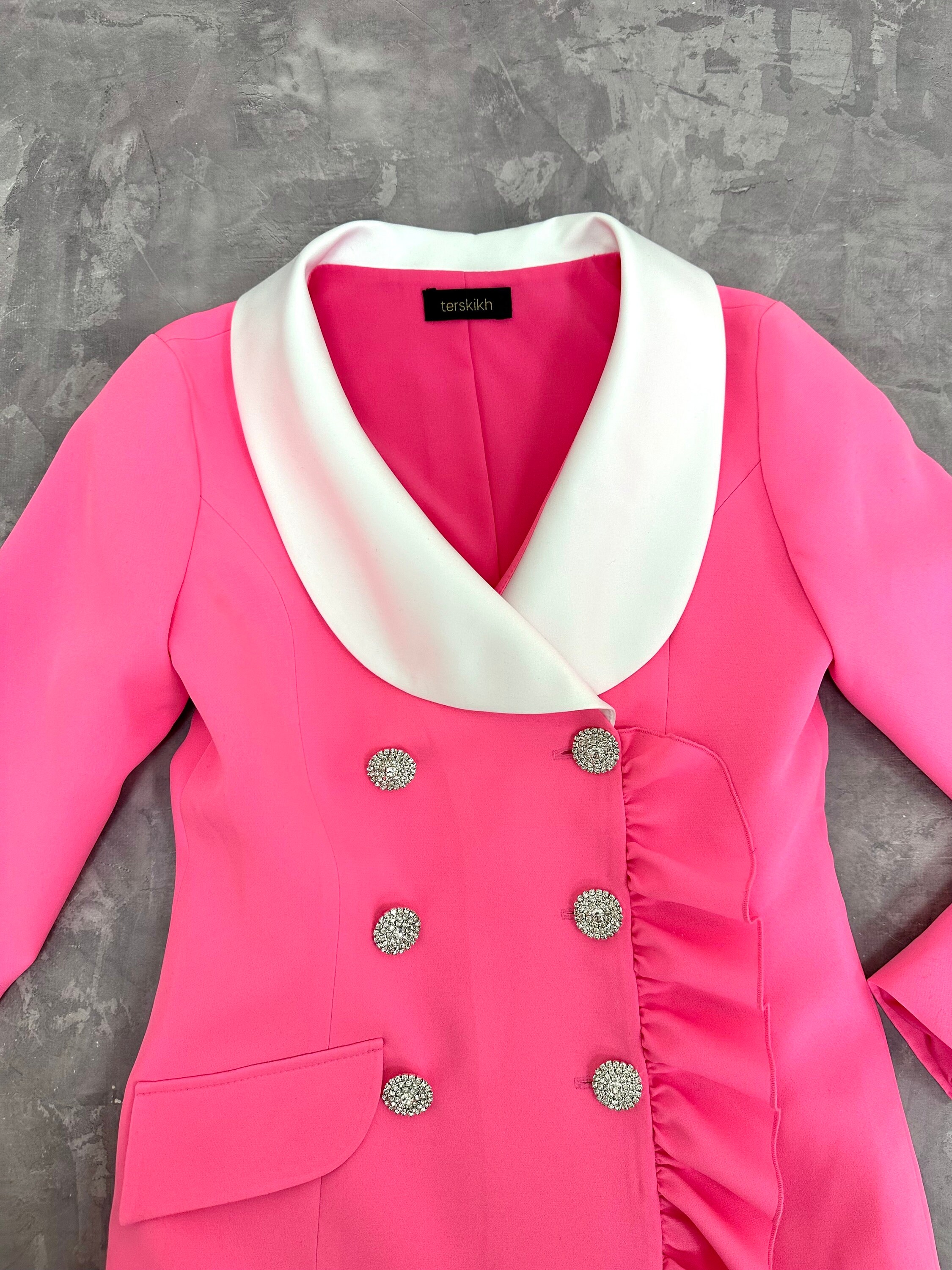 Neon Pink Girls Pageant Dress: Ruffle Trim, Rhinestone Buttons - Etsy