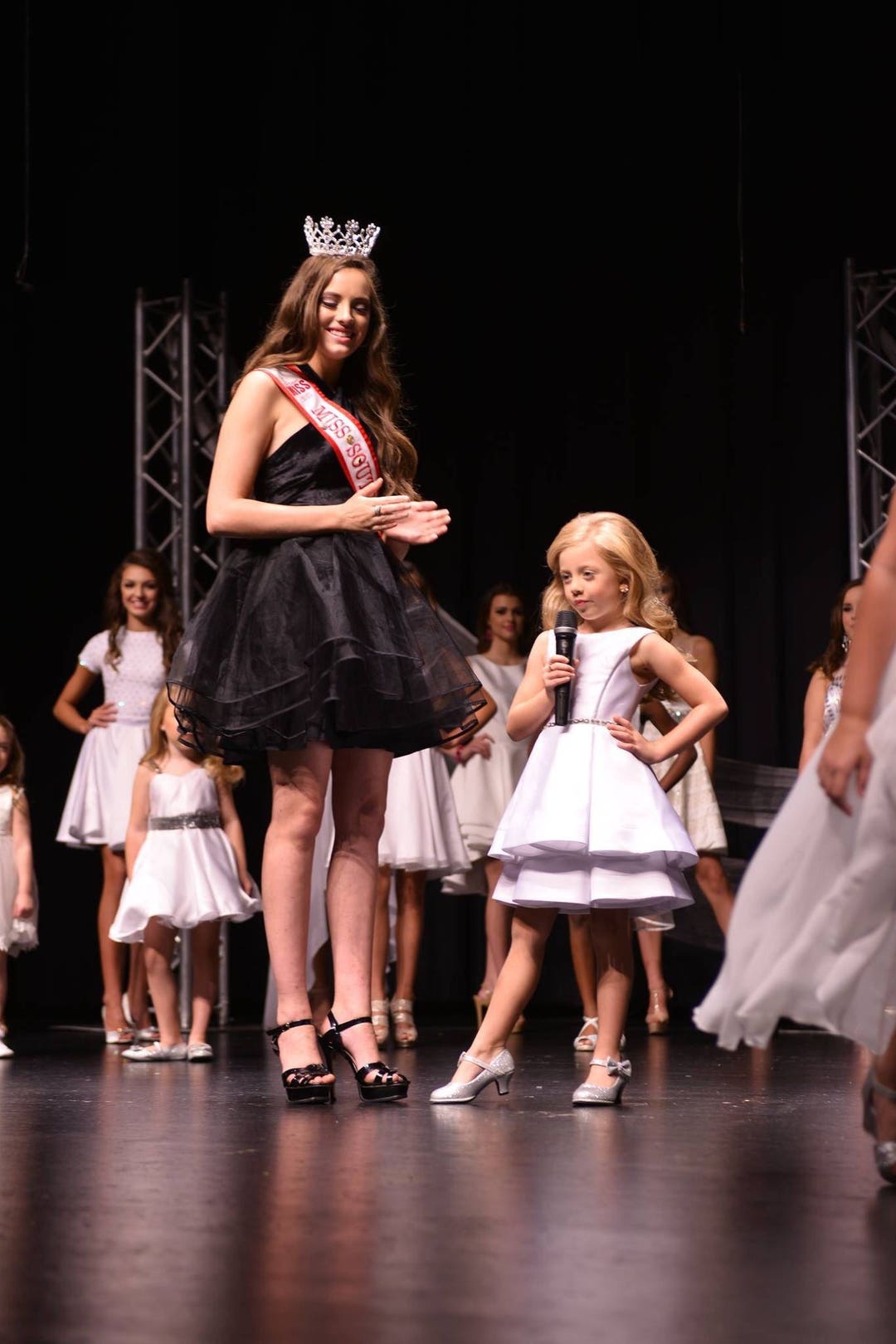 White Pageant Interview Cocktail Dress With Belt/ Knee Length Dress ...