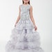 Silver Gray Lace Girl Tulle Dress/ Flower Girl Dress/ Baby Toddler ...