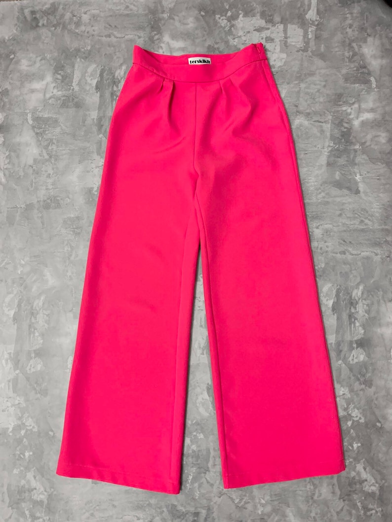 Hot pink pageant interview suit with pants/ Ruffles top and | Etsy