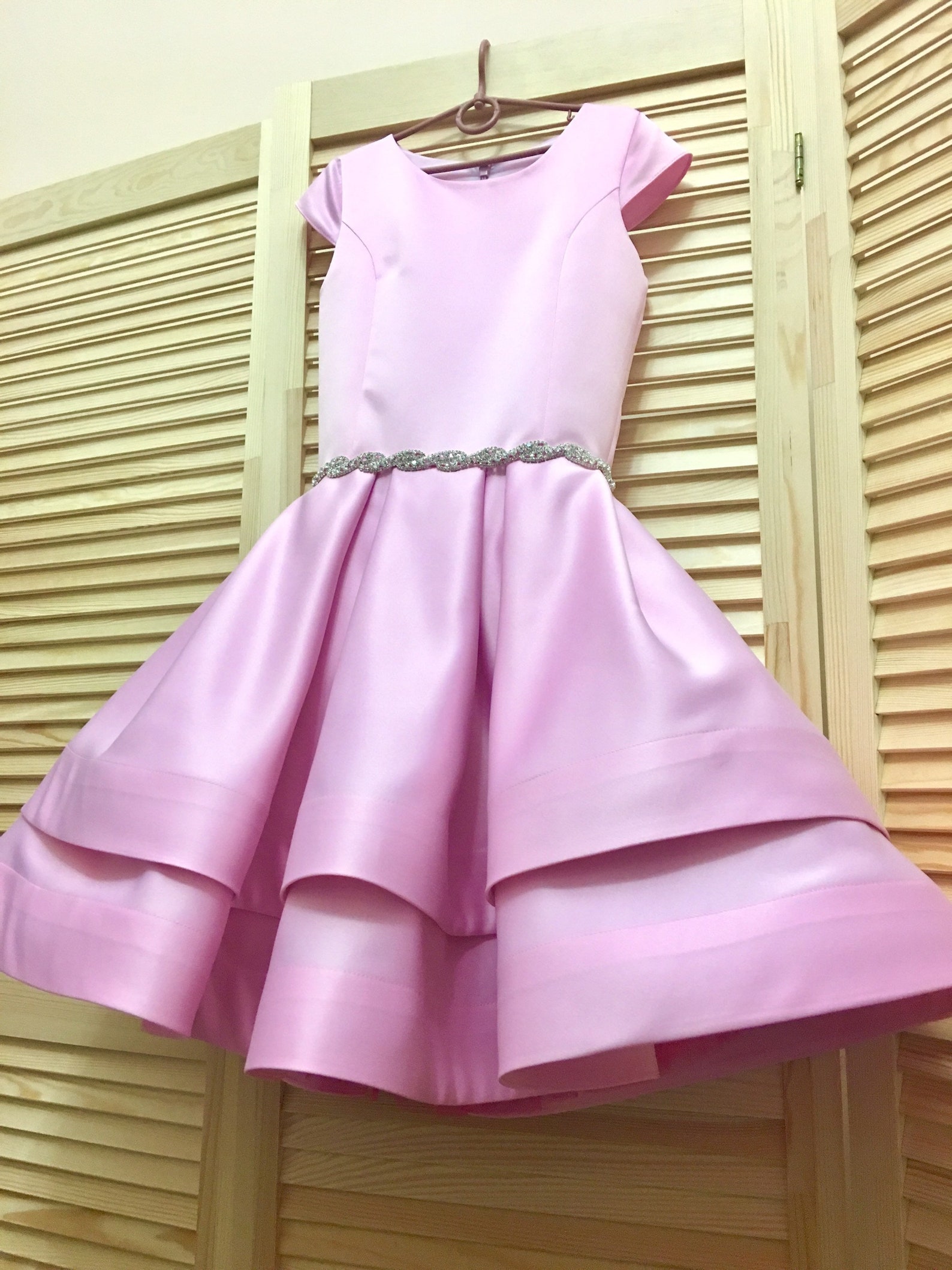 Light Pink Pageant Interview Cocktail Dress With 2 Belts/ | Etsy