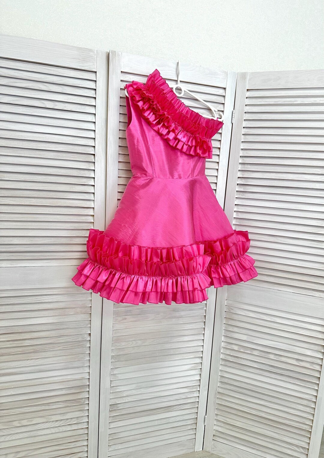 Pink Girl Pageant Cocktail Dress With Ruffles/ Pageant Outfit/ Teens ...
