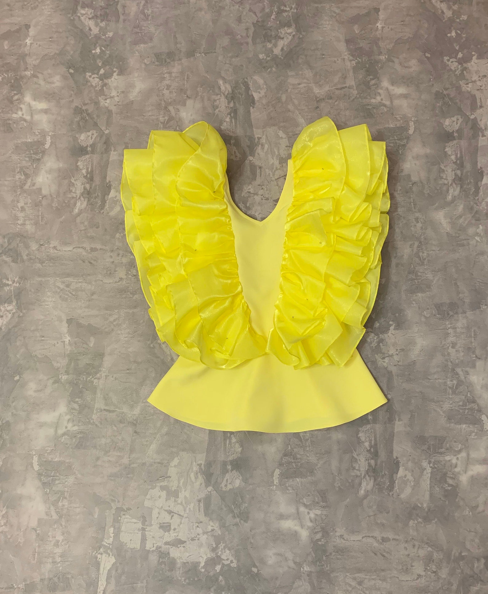 Yellow Girl Top With Ruffles/ Casual Top/ Girls Casual Wear/ - Etsy