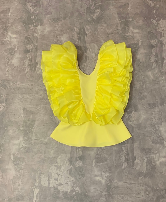 Yellow girl top with ruffles/ Casual top/ Girls casual wear/ | Etsy