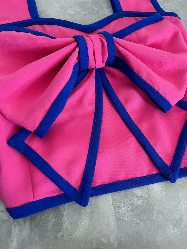 Babble Pink Royal Blue Pageant Outfit With Crop Top and Pants/ - Etsy