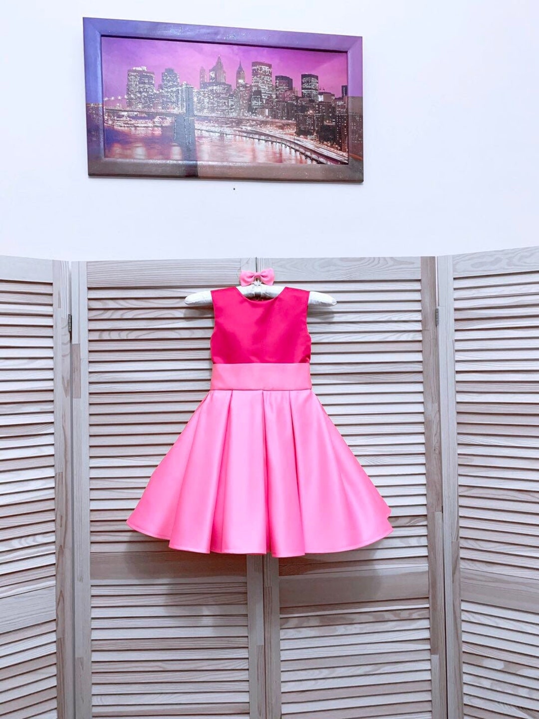 Babble Pink and Hot Pink Pageant Interview Cocktail Dress With Bow ...