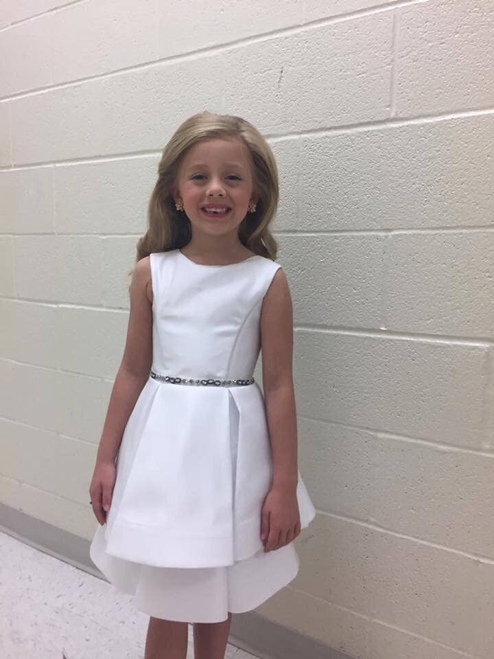White Pageant Interview Cocktail Dress With Belt/ Knee Length - Etsy