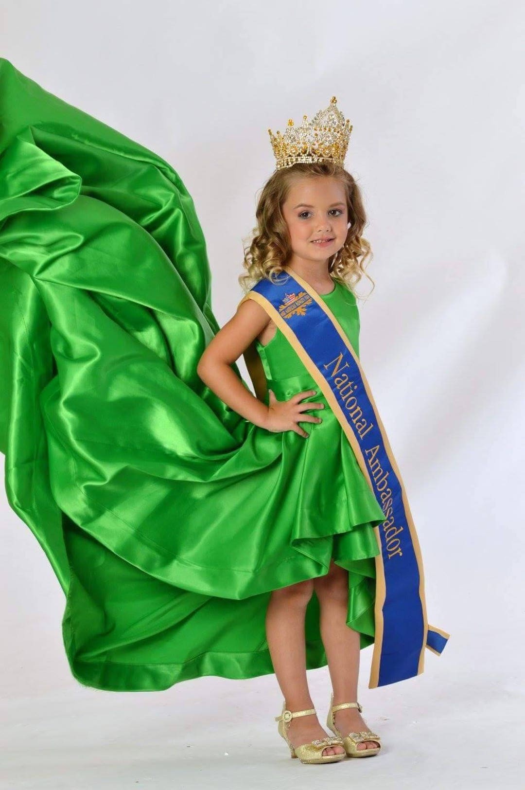 Grass Green Satin Pageant Dress: High Low Train, Custom Made - Etsy