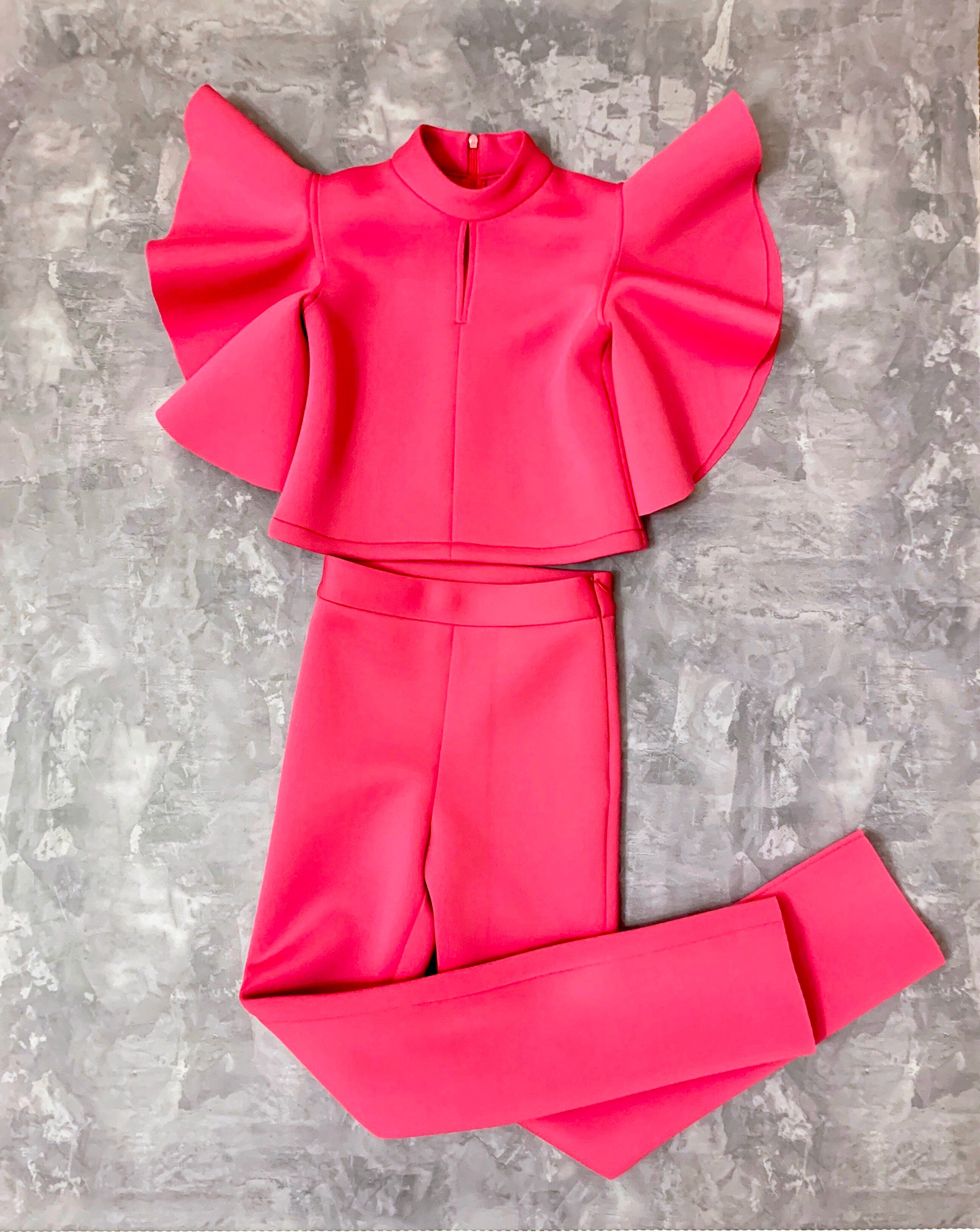 Hot Pink Pageant Neoprene Scuba Interview Suit/ Top With - Etsy