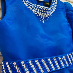 Royal Blue Pageant Beauty Cocktail Dress With Rhinestones and One ...