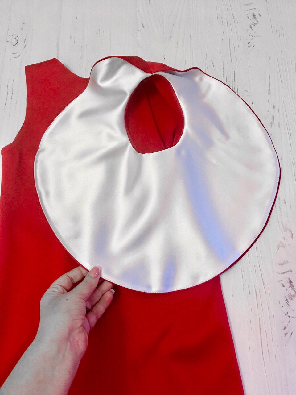 Red and White Pageant Interview Dress With Belt/ Knee Length - Etsy