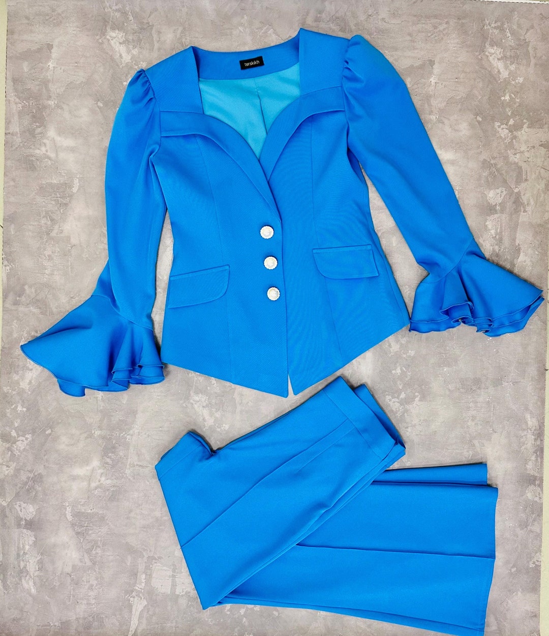 Caribbean Blue Girls Suit: Custom Pageant Outfit - Etsy