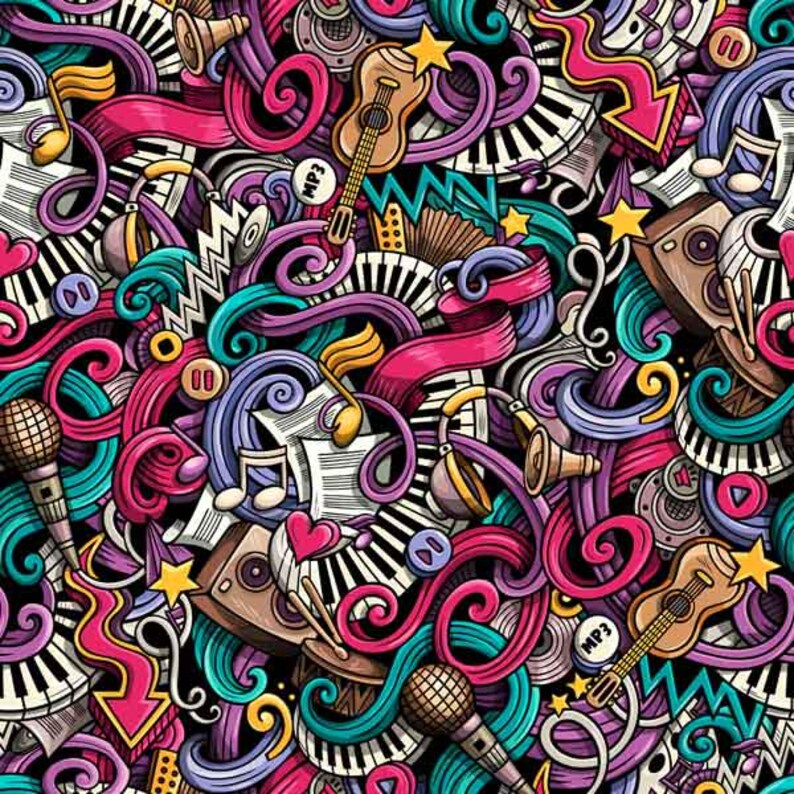 Pop ART Design Fabric by the Meter - Etsy