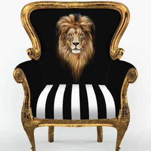 Lion Design Panel Fabric - Etsy