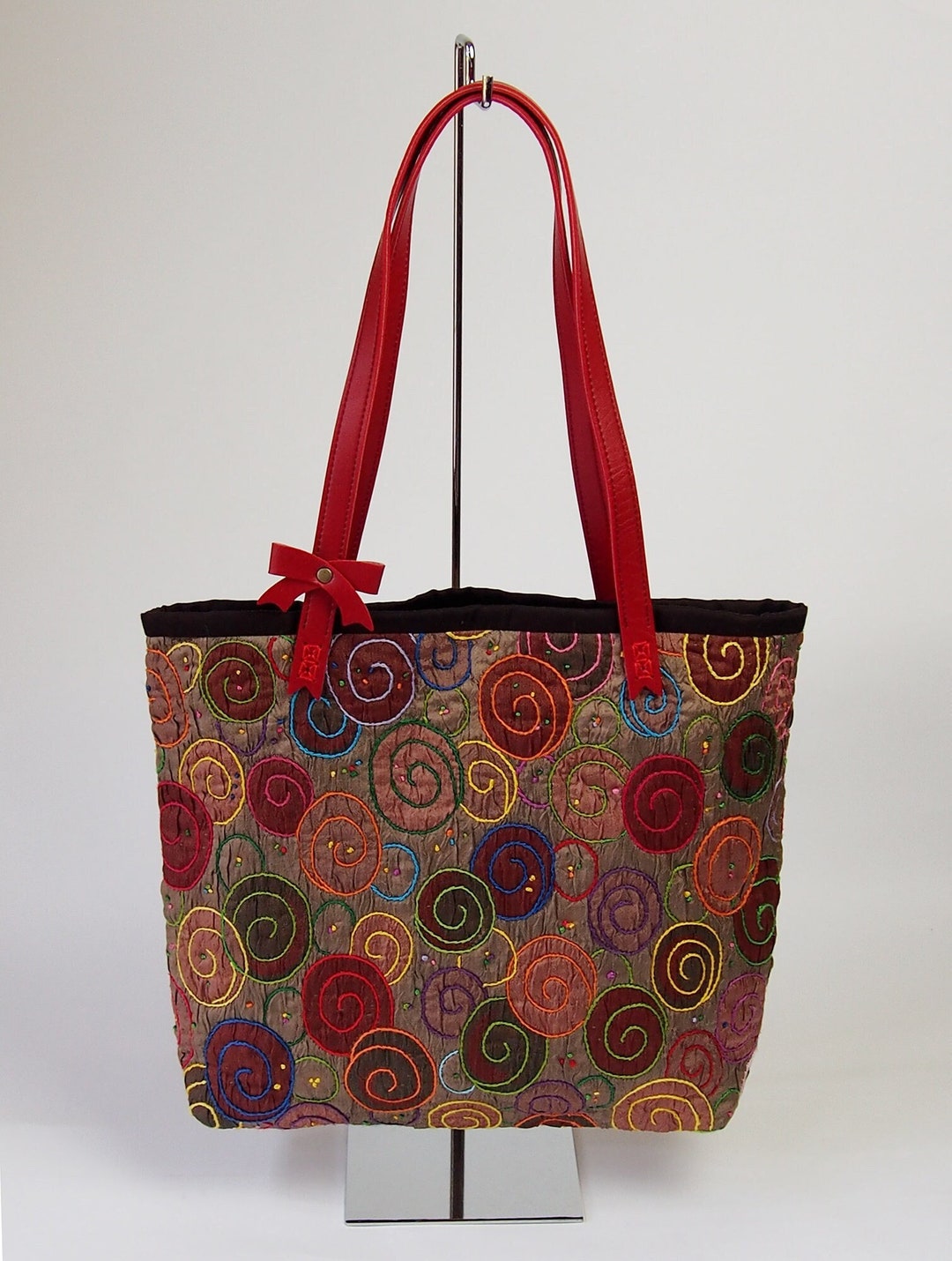 Spiral Pattern Uzumaki Hand Embroidery Tote Bag - Etsy