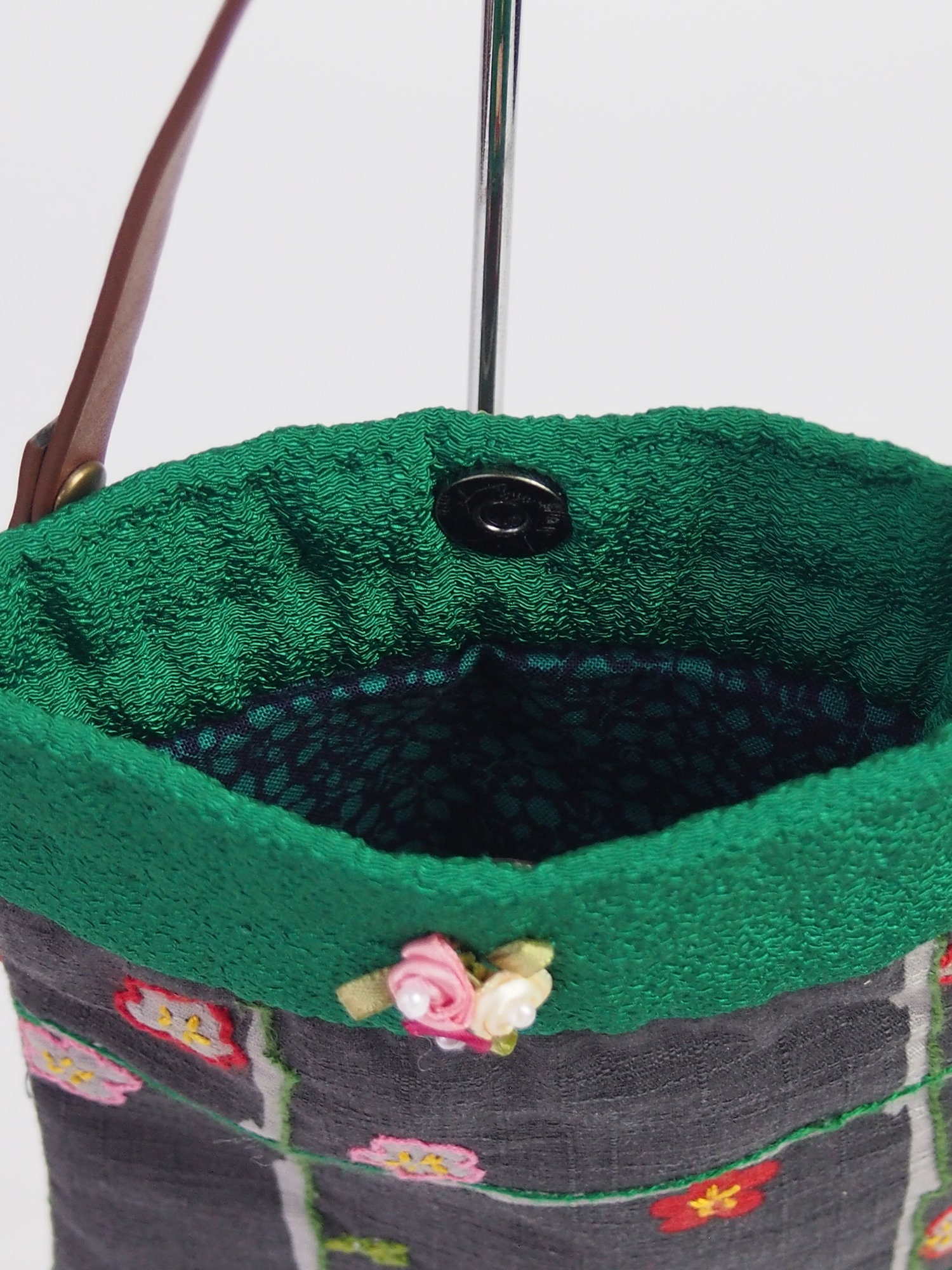 Hand Embroidery Flowers Bag bonus Small Bag Attached - Etsy