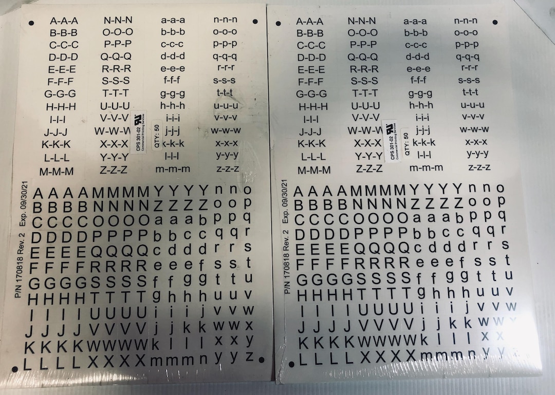 Black on White Alphabet Letters Stickers Upper Lower Case - Lot of 50 ...