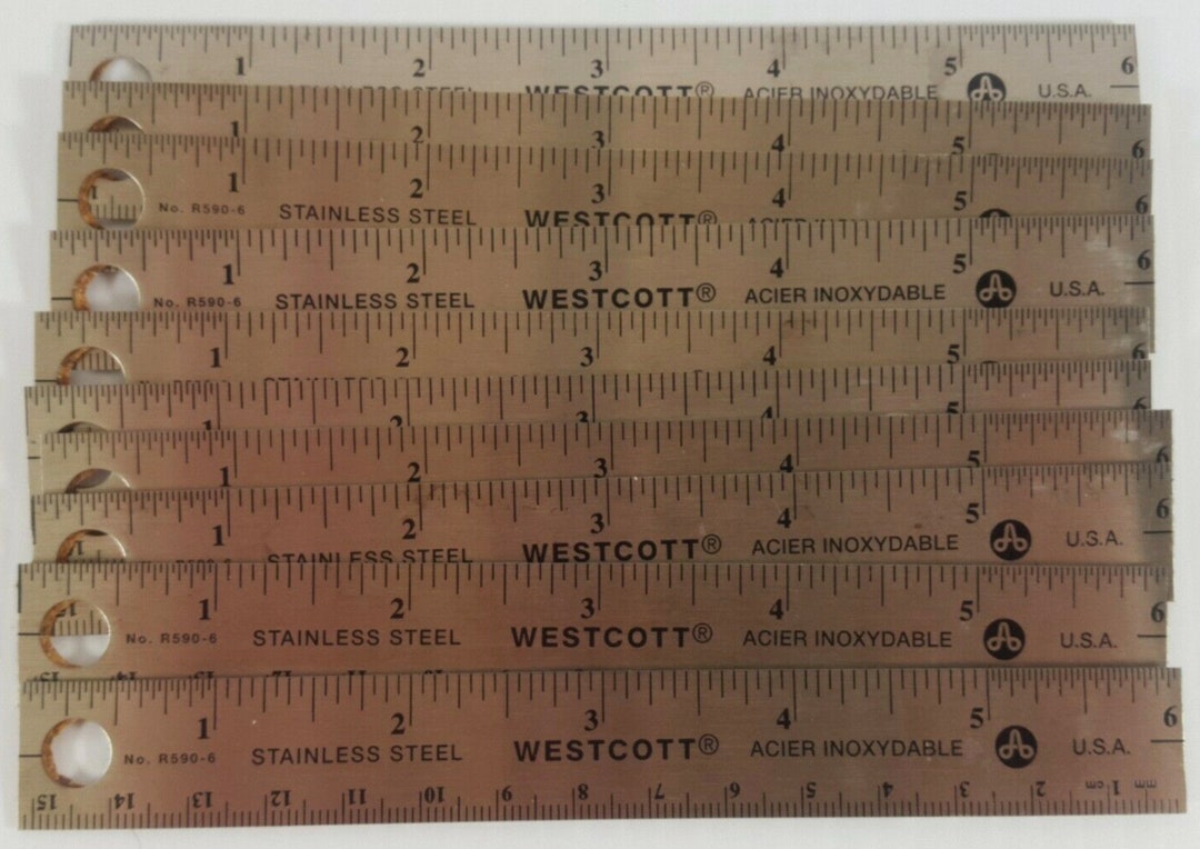 6 Inch and 15 Cm, Stainless Steel Ruler With Cork Non-slip Backing - Etsy