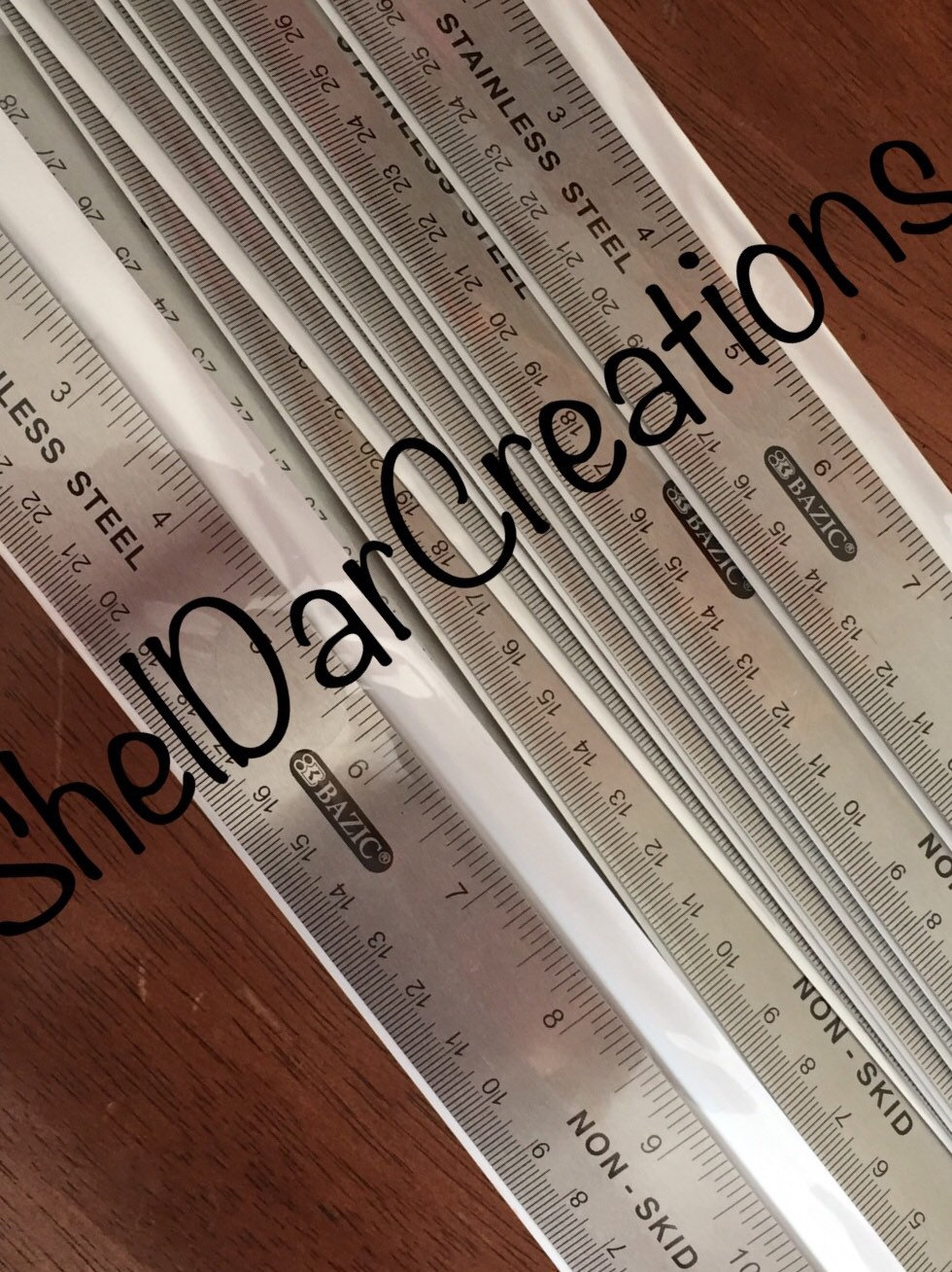 12 Inch 1 Foot and 30 Mm, Stainless Steel Ruler With Non-slip Backing ...