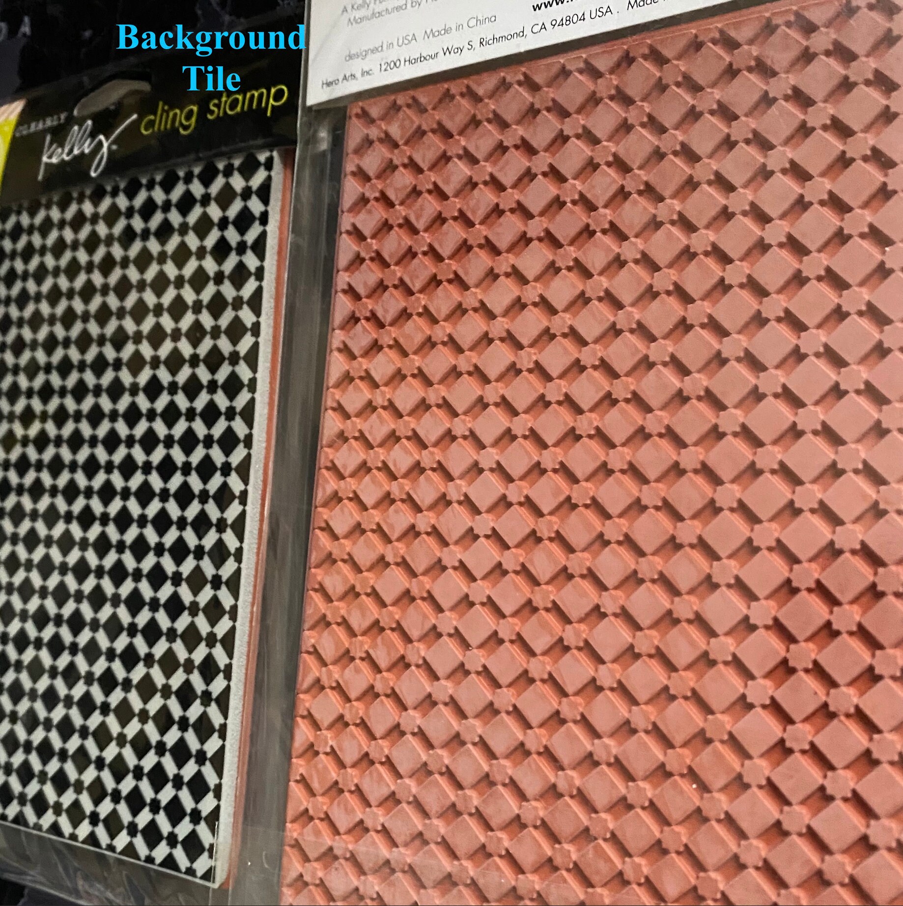 Rare Background Squares or Background Tile Stamp - Etsy