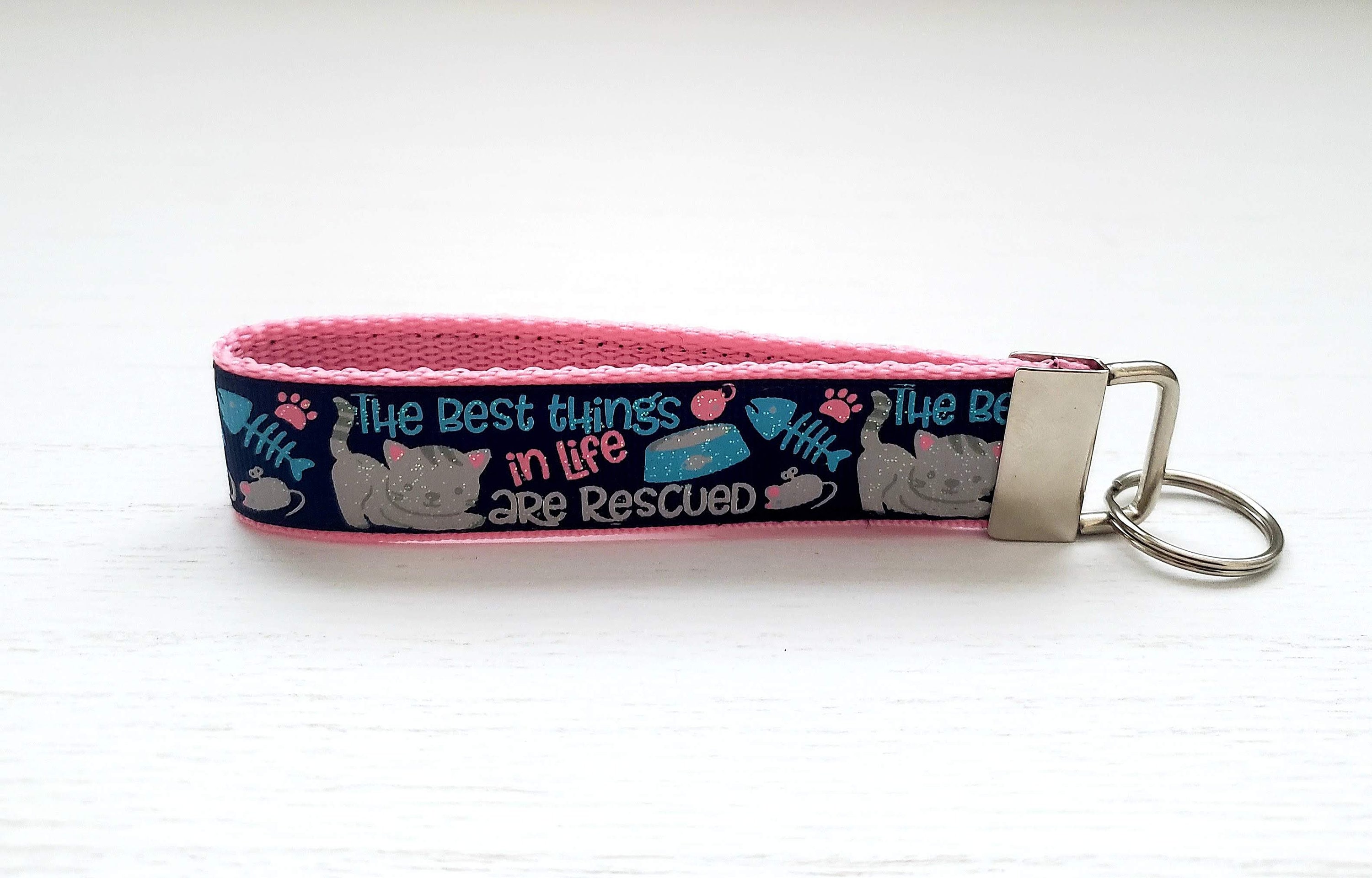 Cat Keychain - Kitten Keychain - the Best Things in Life Are Rescued ...