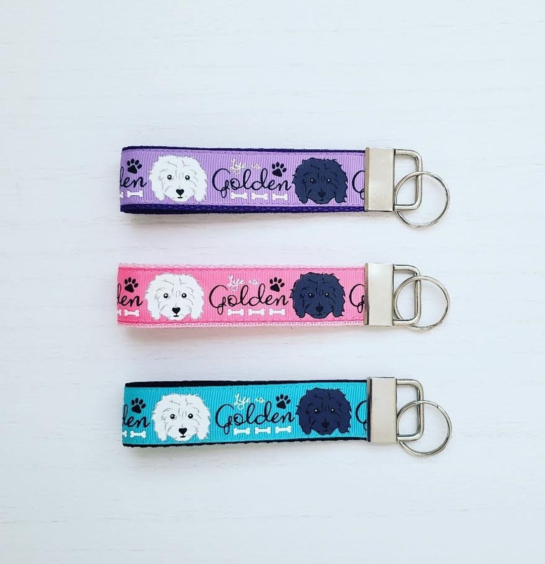 Black & White Goldendoodle Keychain,life is Golden Keychain ...