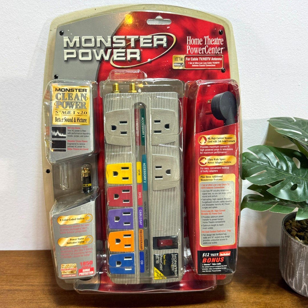 Monster Power Home Theatre Clean Power 1850 Surge Protection 8 Ports ...
