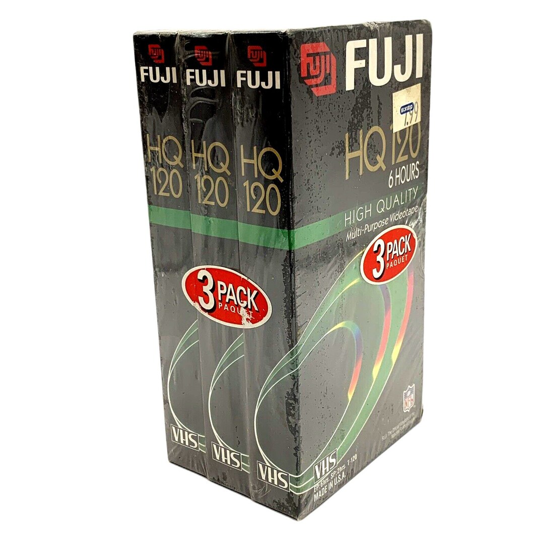 Fuji 3 Pack of Blank VHS Video Tapes 6 Hrs Hq 120 New and Sealed ...