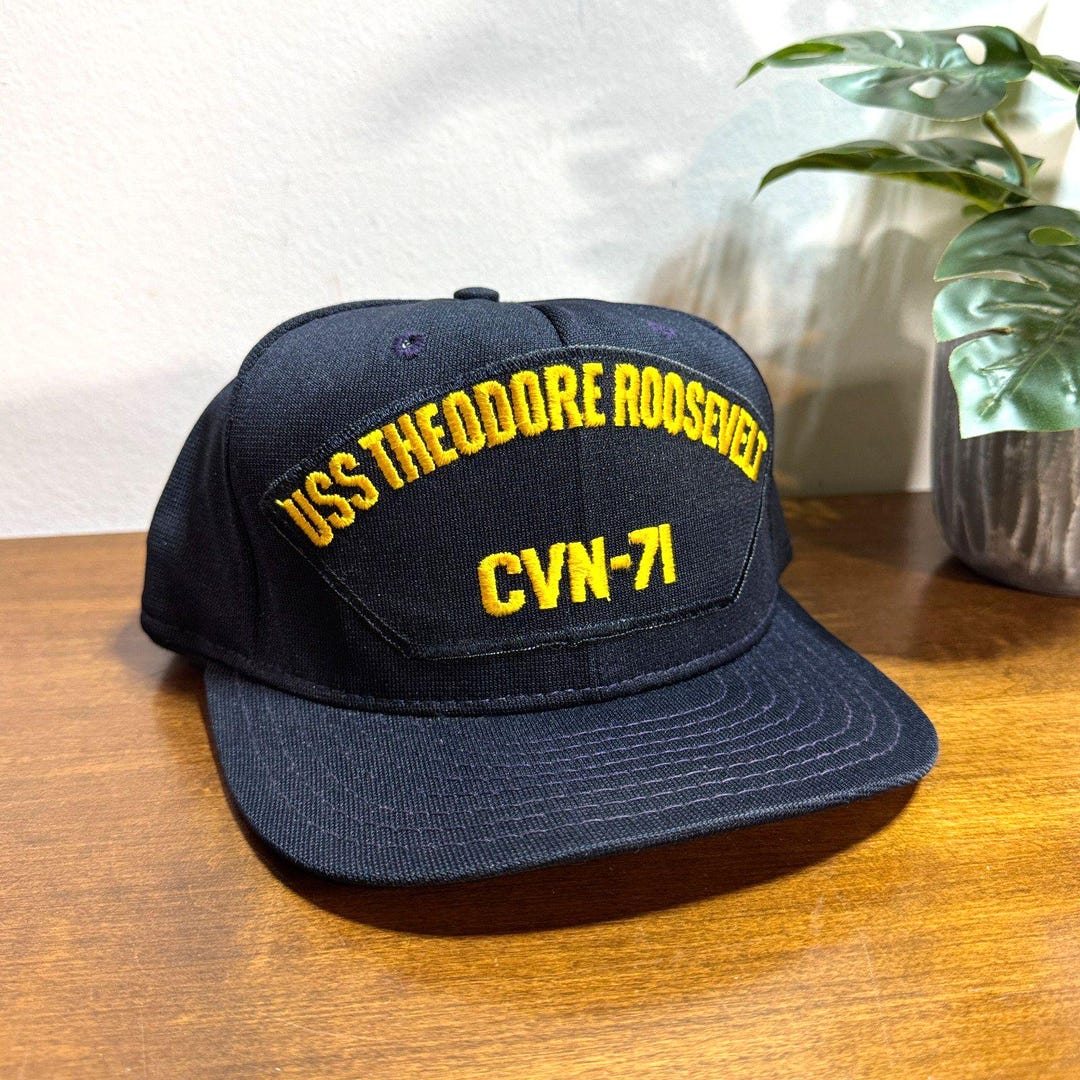 Vintage USS Theodore Roosevelt CVN71 Hat Cap Baseball Snapback Black ...