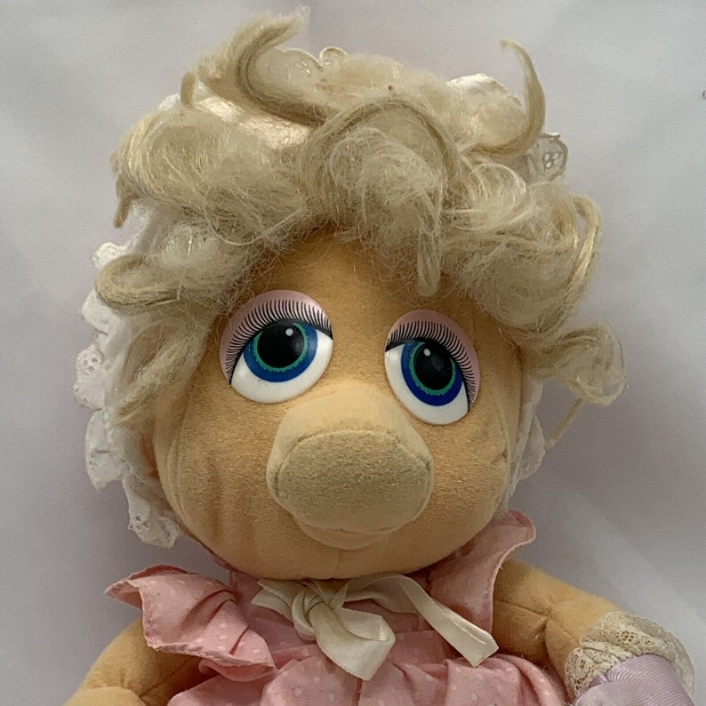 Vintage Muppet Babies Miss Piggy Plush Doll Hasbro Softies 12" Jim ...