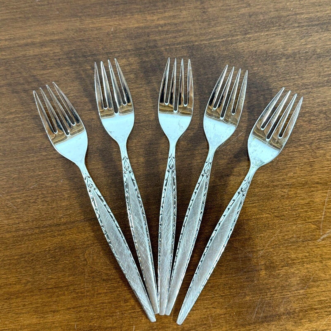 Oneida Venetia Salad Forks Community Stainless Flatware Set of 5 ...