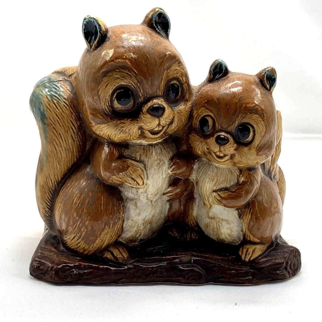 Vintage Squirrels Chipmunk Planter Ceramic Brown Home Decor - Etsy