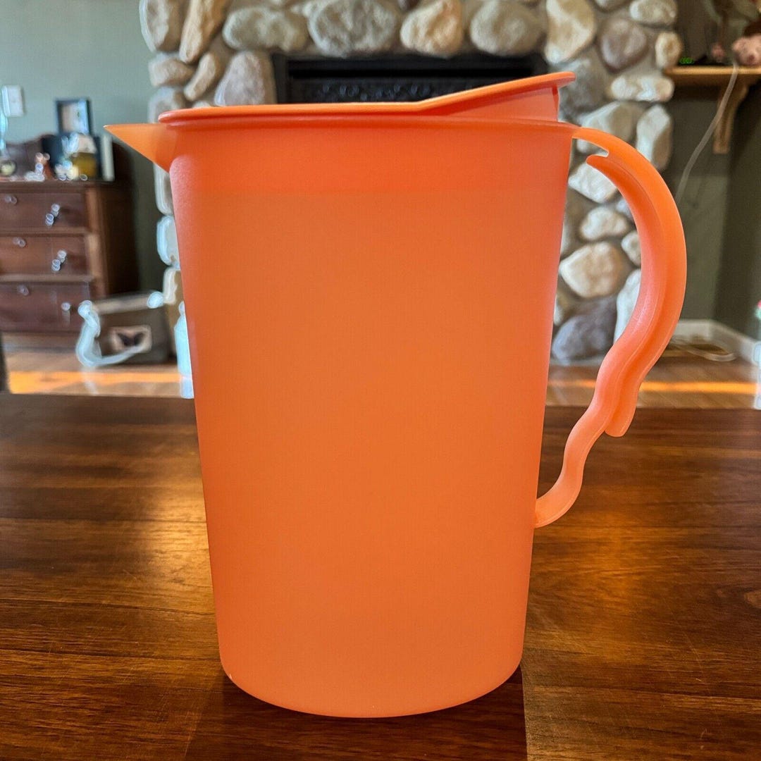 Tupperware Impressions Refrigerator Pitcher Orange 2.1 L Rocker Top - Etsy