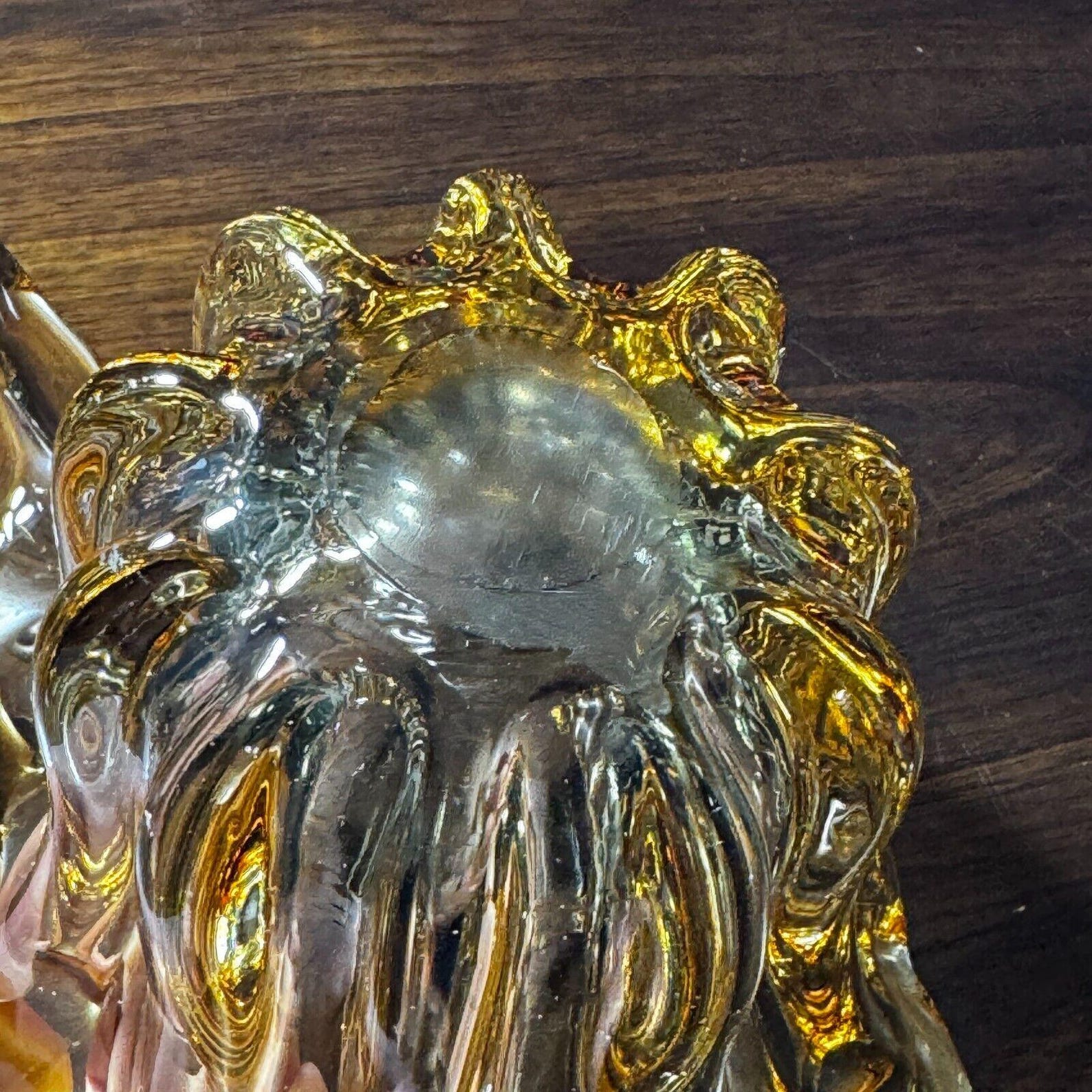 Vintage Murano Blown Glass Waterfall Vase Yellow Amber Mid Century ...