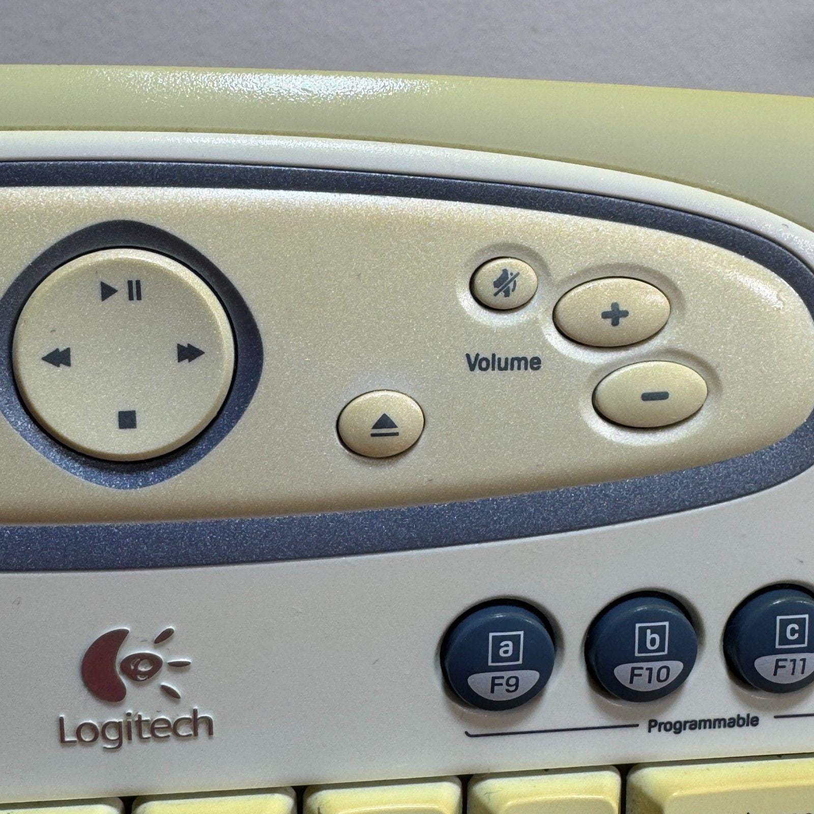 Vintage Logitech Wireless Keyboard Clicky Desktop LX 501 Ergonomic ...