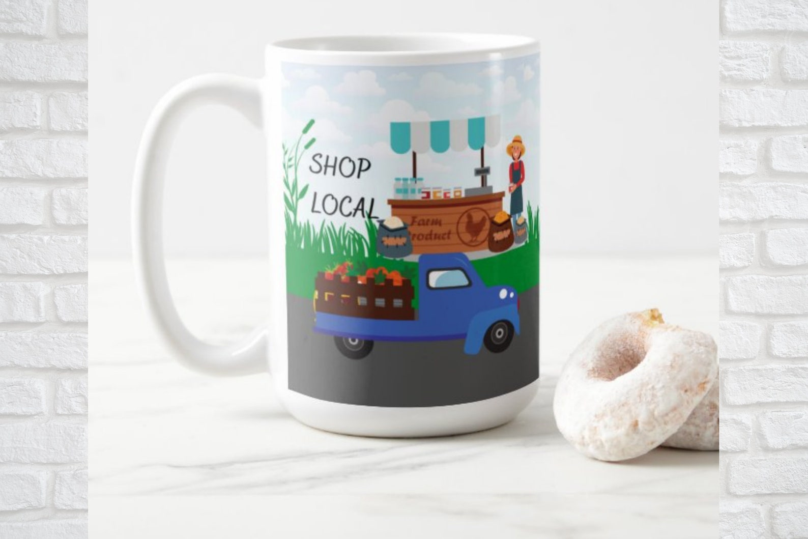 Farmers Market Sublimation Mug Design Shop Local 11 Oz and - Etsy