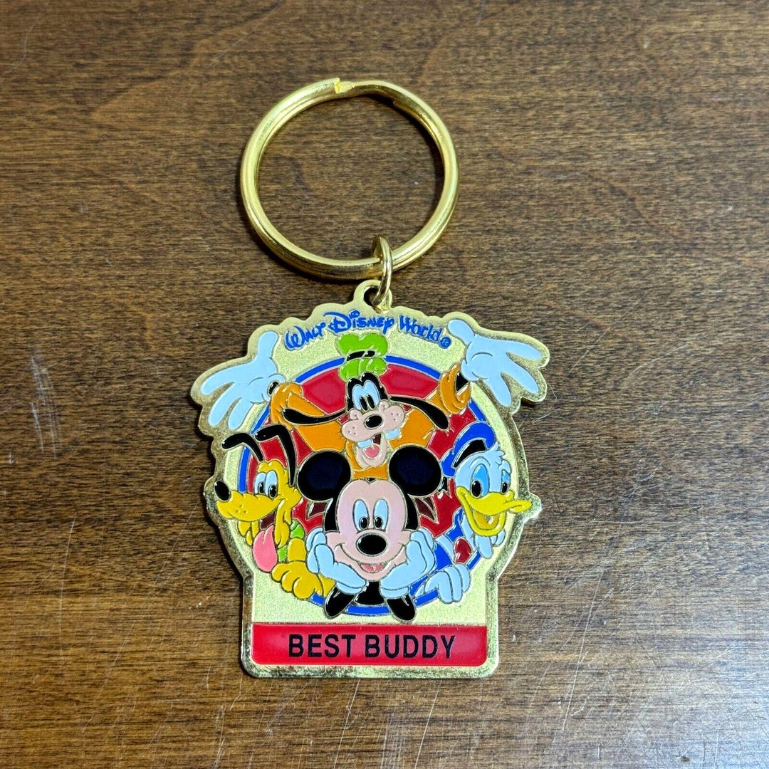 Vintage Walt Disney World Key Ring Mickey Pluto Goofy Donald Duck Best ...