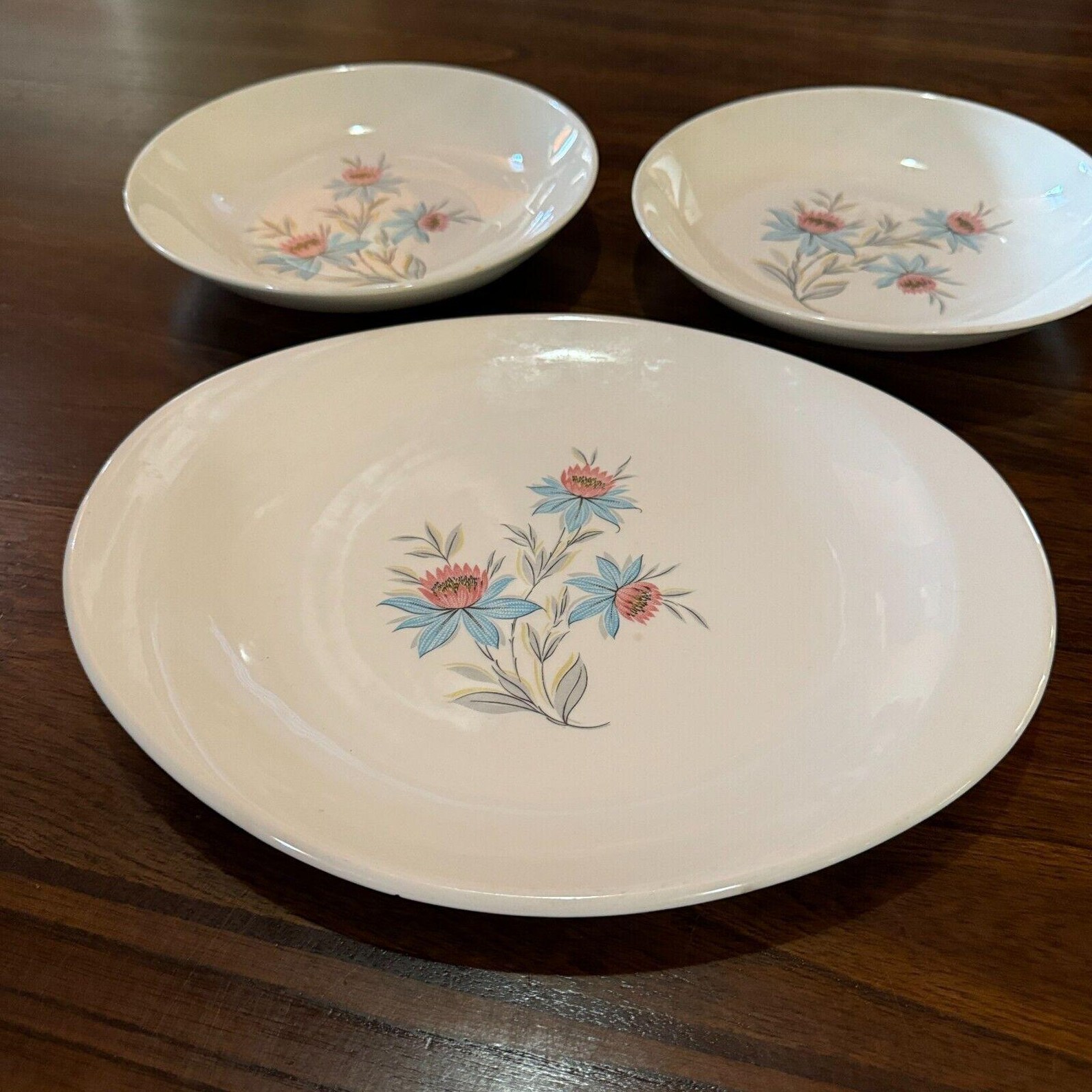 Vintage Steubenville Fairlane Oval Platter and 2 Bowls Pottery Made in ...