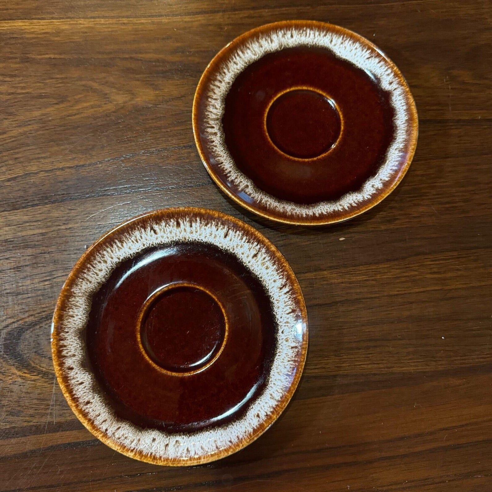 Hull Pottery Crestone Brown Drip Saucer Plates Vintage, Set of 2 - Etsy