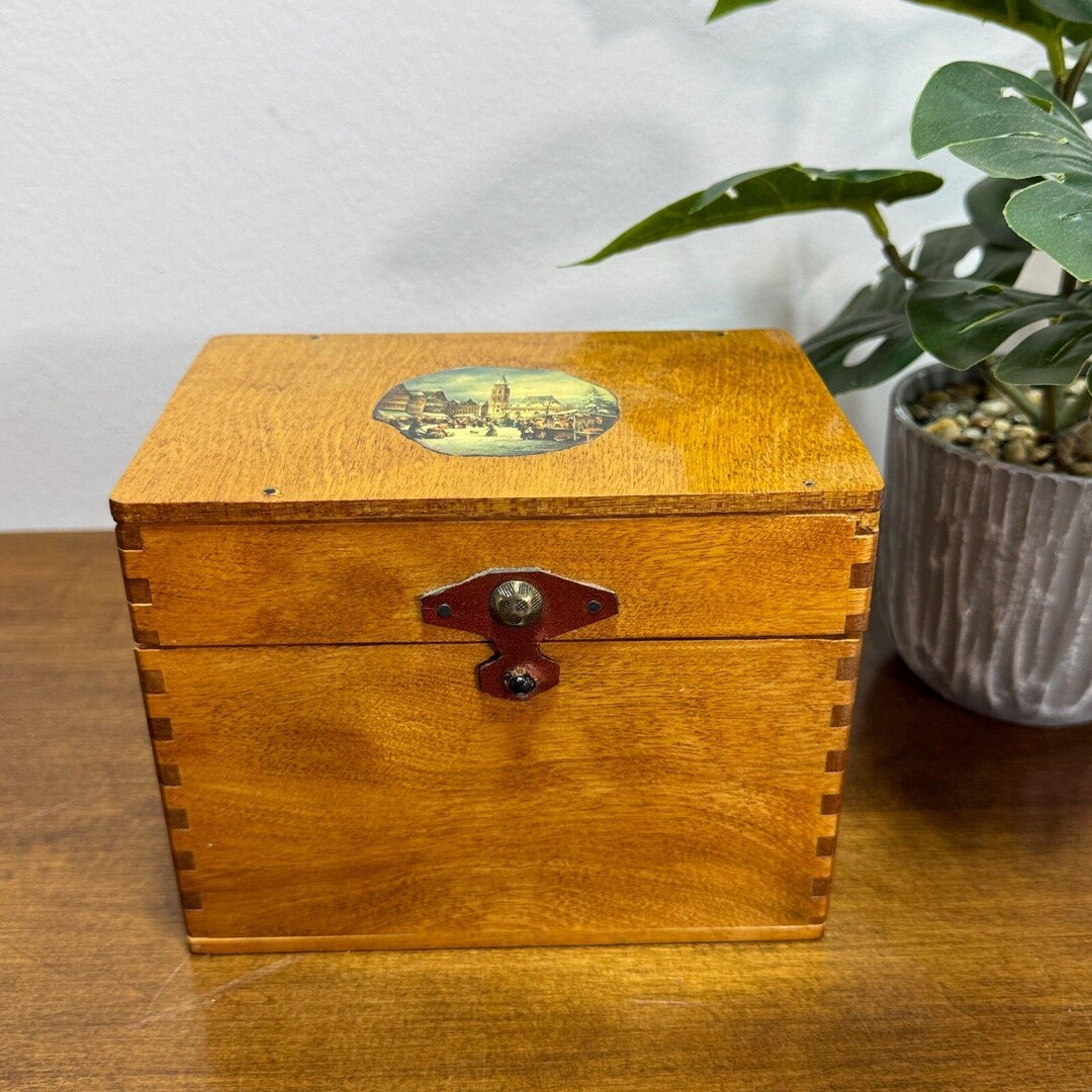 Vintage Woodpecker Woodware Wood Box Hand Painted in Japan 6x4x5 Wooden ...