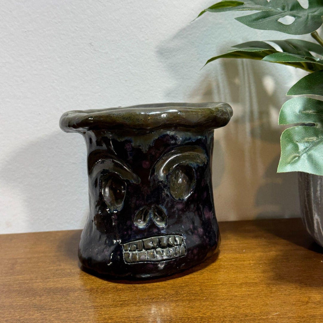 Grotto Shrunken Zombie Head Pot Planter Halloween Decor Spooky Skull ...