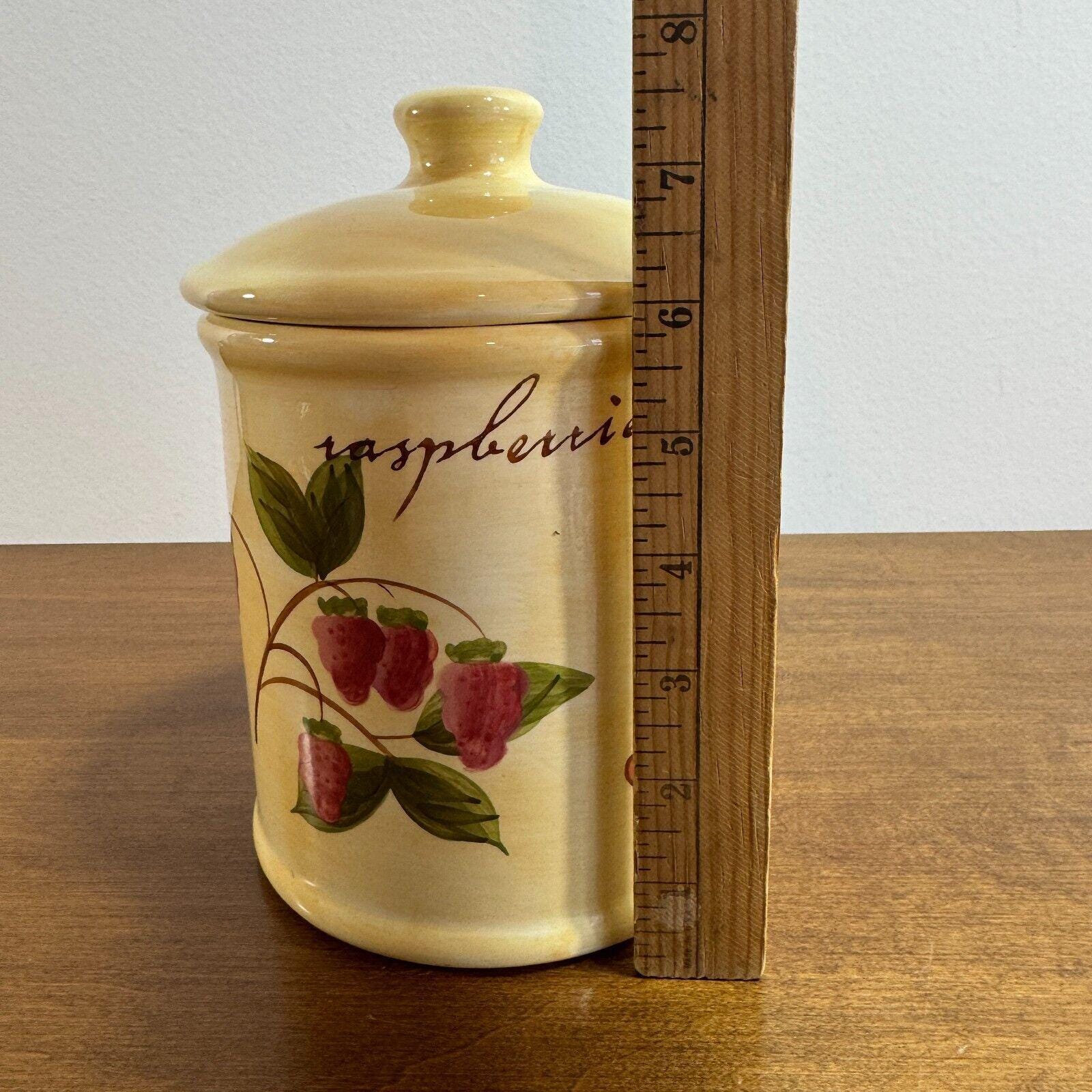 Pier 1 Cookie Jar Canister With Lid Fruit Pattern Provence 5.5 ...