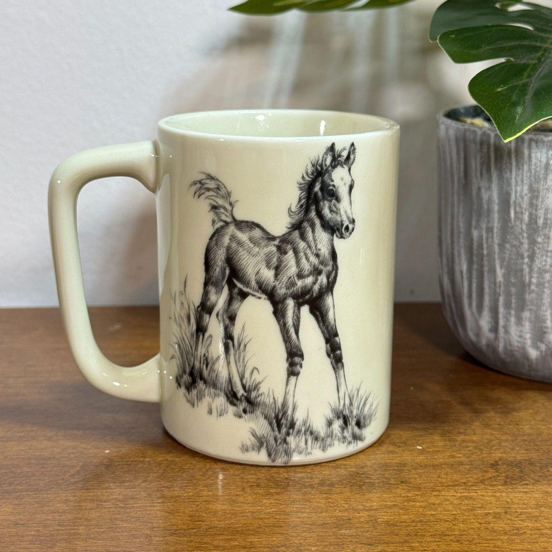 Vintage Otagiri Horse Coffee Mug Cup Japan Pony Colt Gibson 3.75" H - Etsy