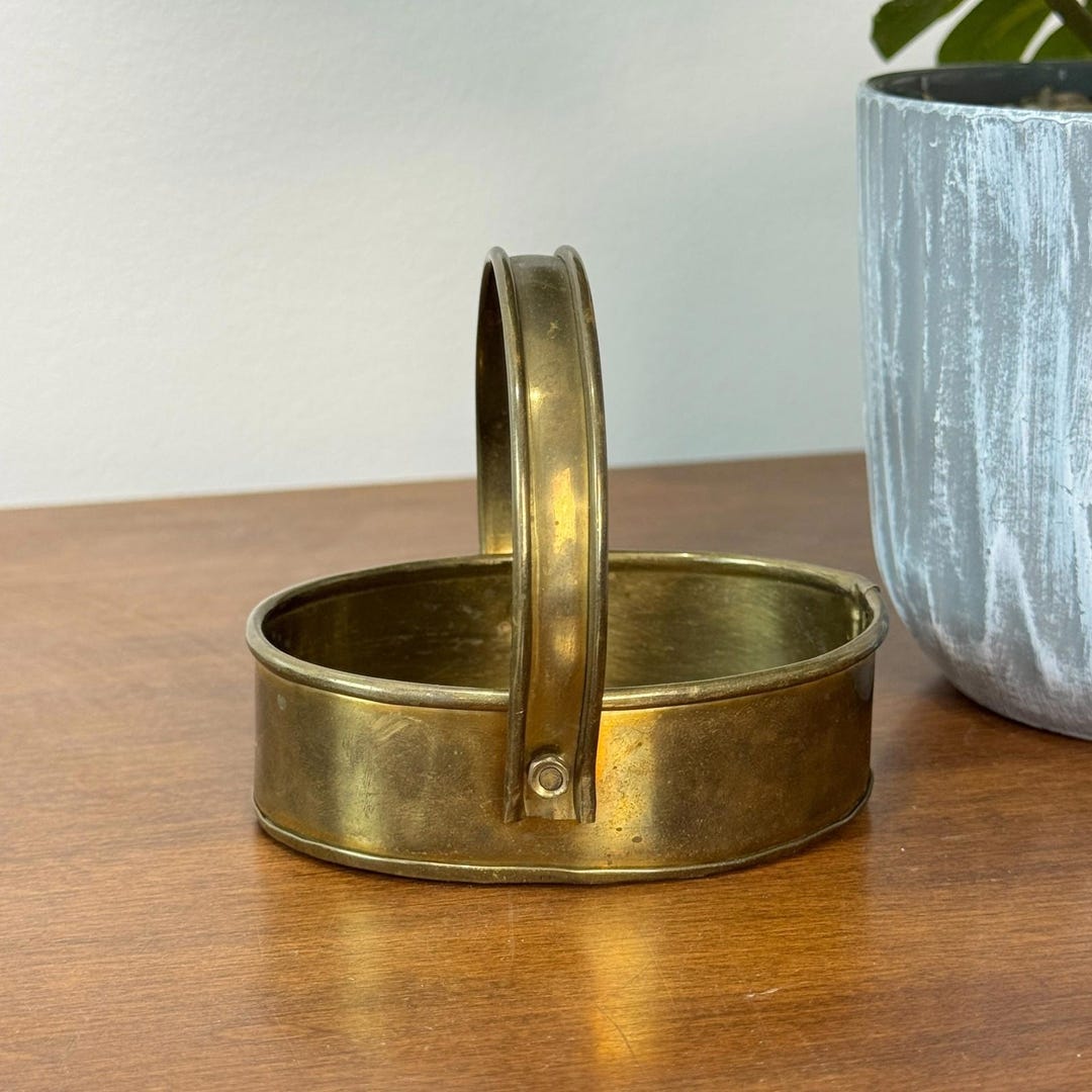 Vintage Mini Solid Brass Basket Hinged Handle Made in India 3.25" Long ...