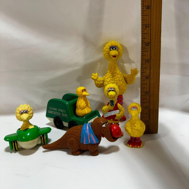 Vintage Applause Sesame Street Big Bird Figures Airplane Sanitation ...